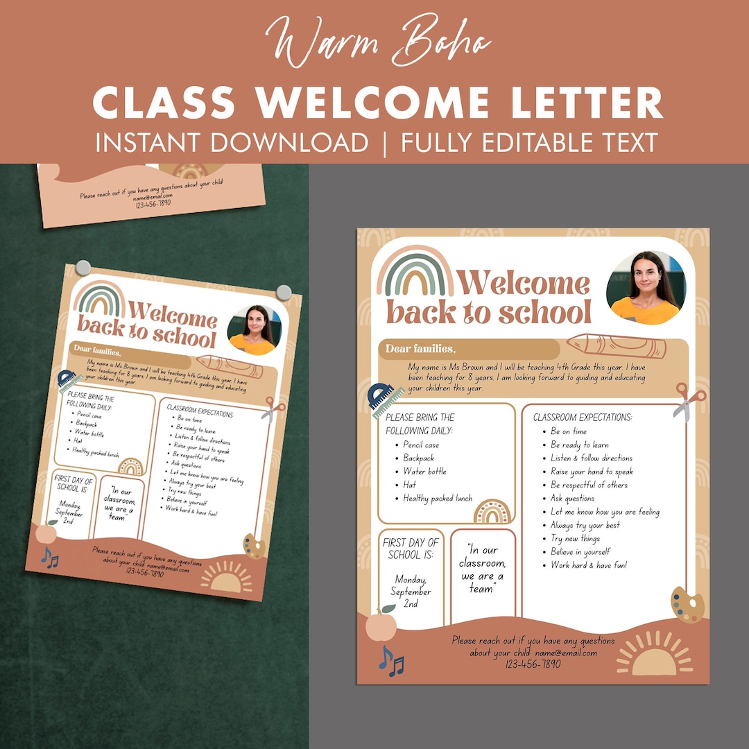 Class Welcome Letter, Letter for Parents, Class Teacher Letter ...