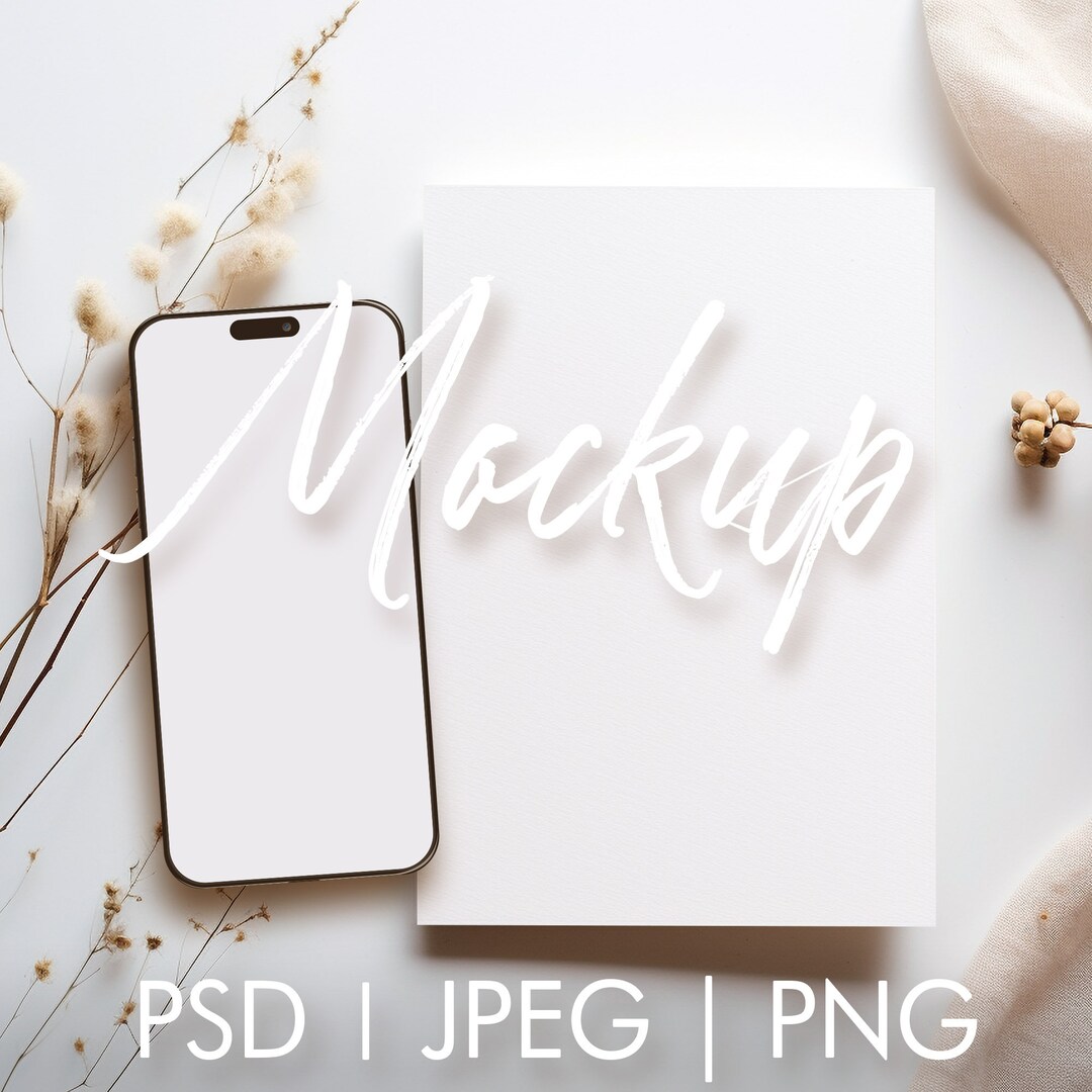 Instant Download, Invitation Mockups, Mobile Invitation Mockup, Styled ...