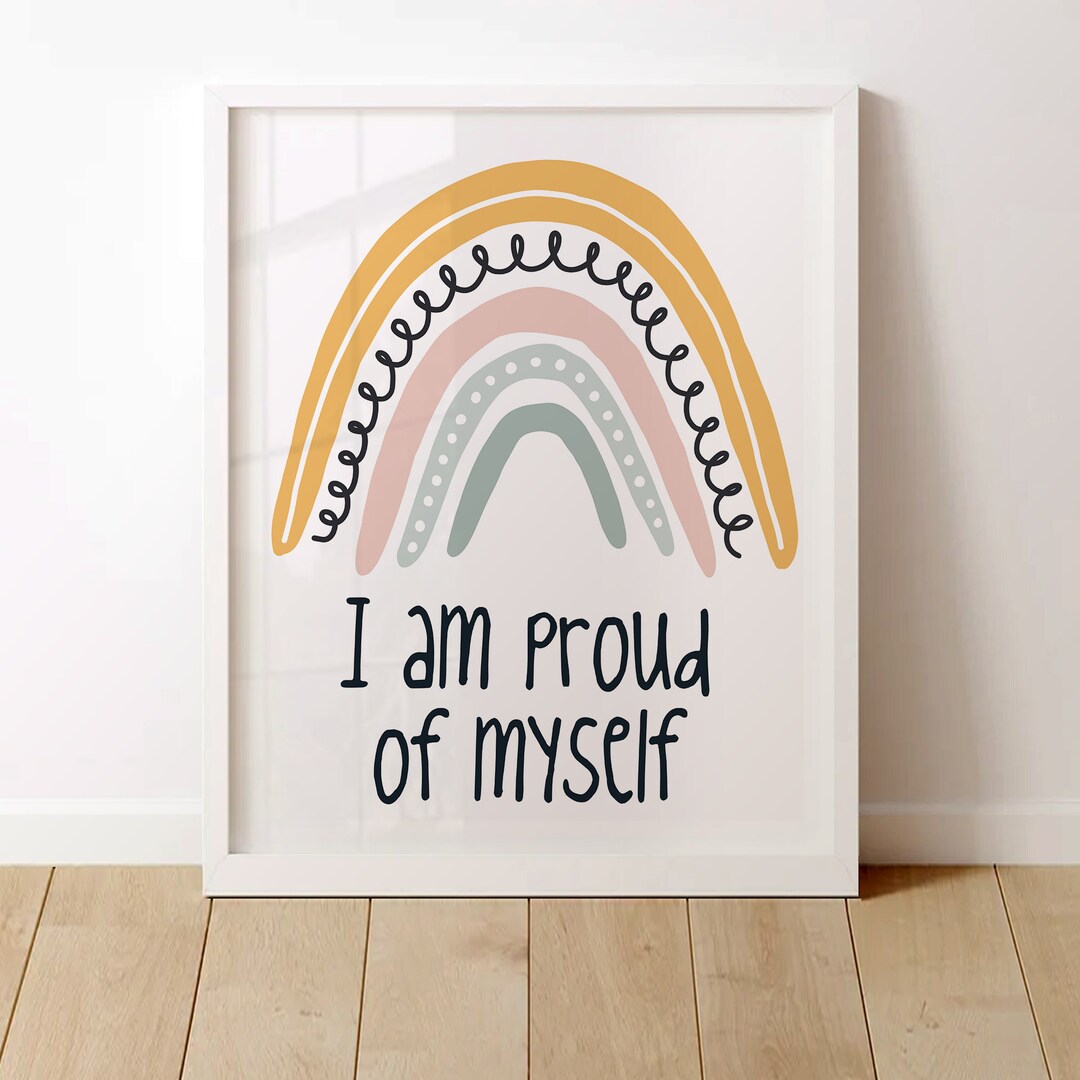 Instant Download, I Am Proud of Myself, Affirmation Poster, Positive ...