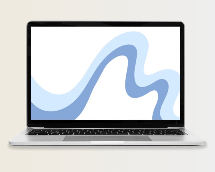 Aesthetic Blue Digital Desktop Wallpaper - Etsy