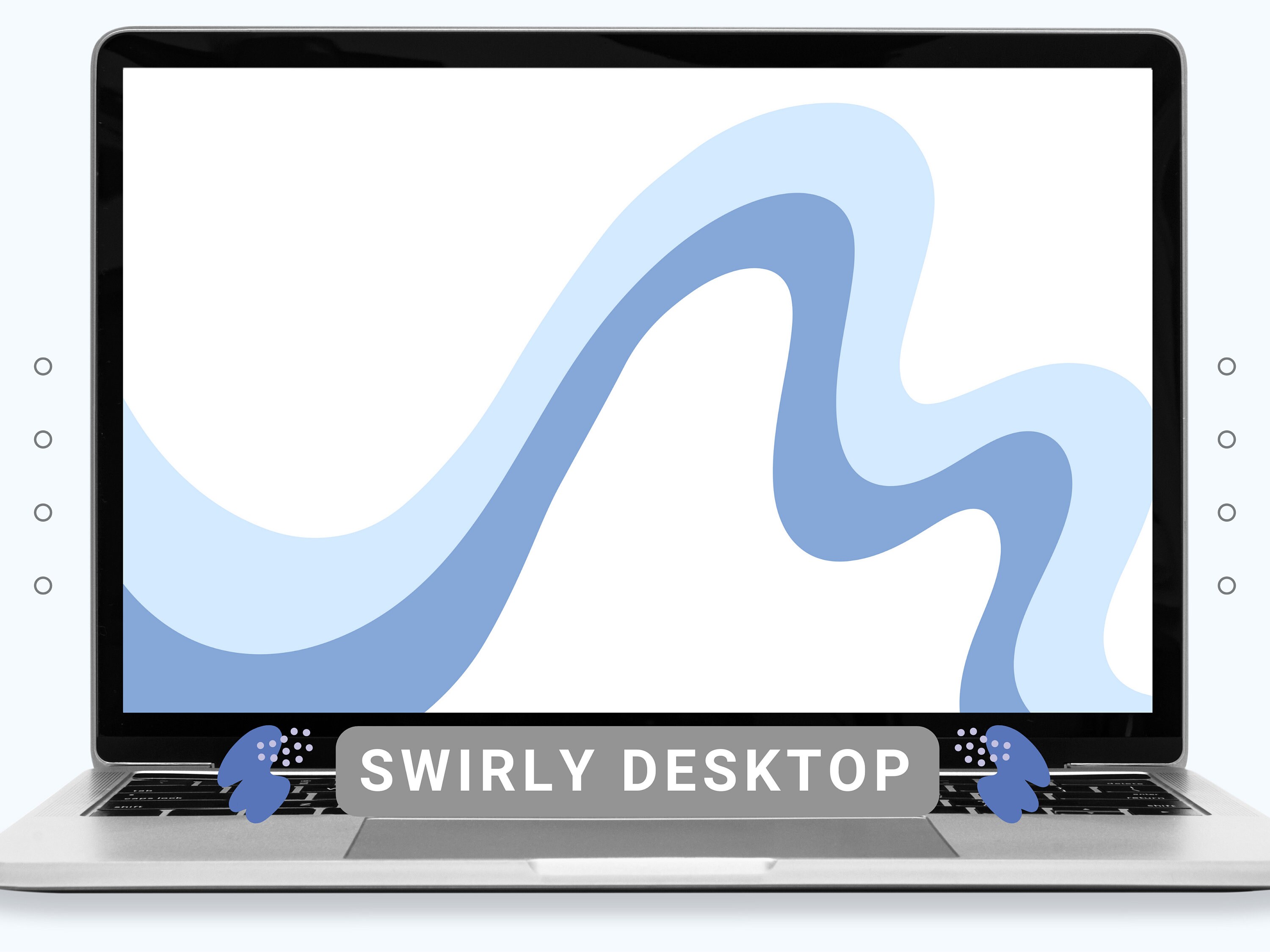 Aesthetic Blue Digital Desktop Wallpaper - Etsy