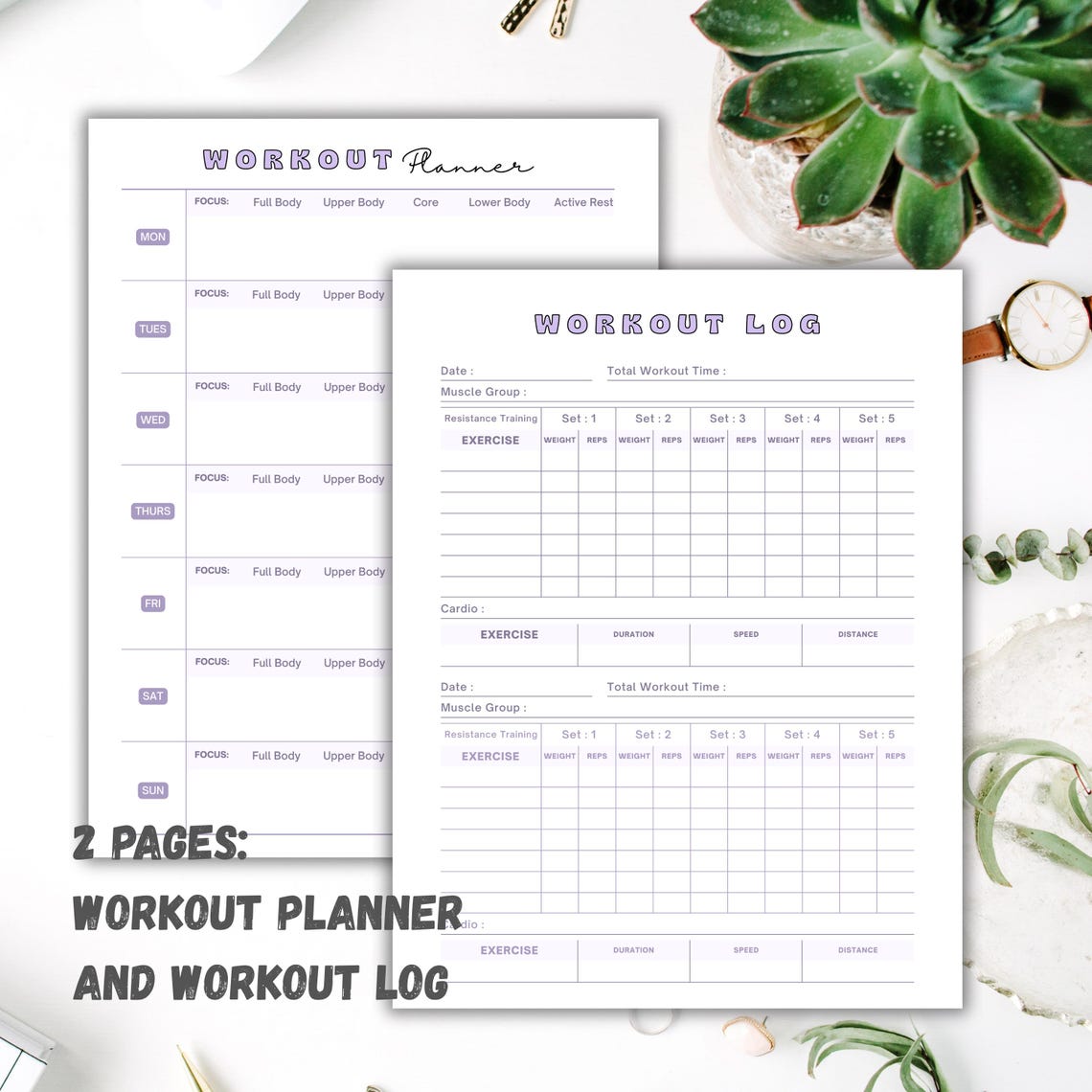 Exercise Planner | Gym Workout Tracker | Digital and Printable PDF - Etsy