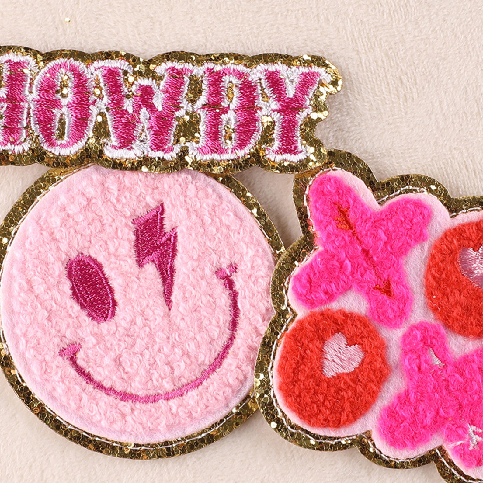 NEW Pink Chenille Glitter Patchespink Iron on Patchbutterfly - Etsy