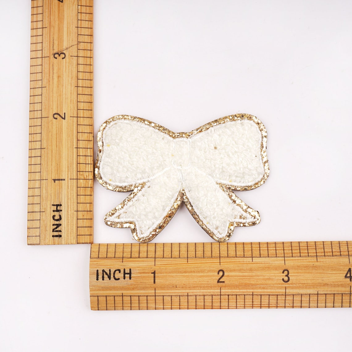 Chenille Bow Patches,bow Iron on Chenille Glitter Patch,bow Patch Embroidered Badge Patch for T ...