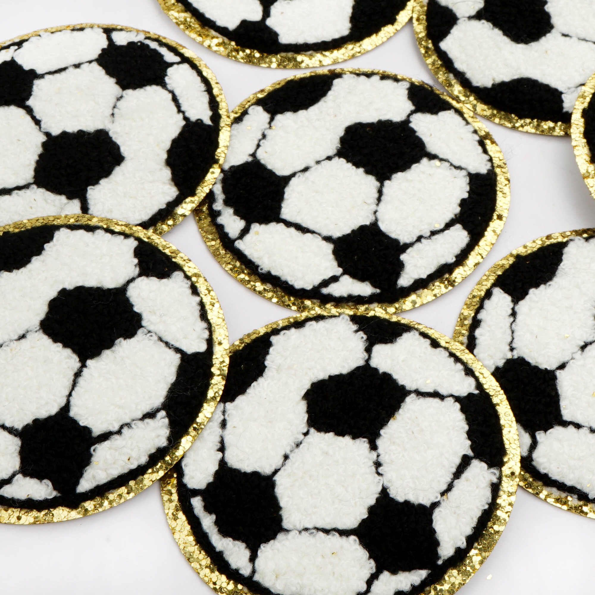 Soccer Iron on Patchchenille Soccer Gold Glitter Patchfutbol - Etsy
