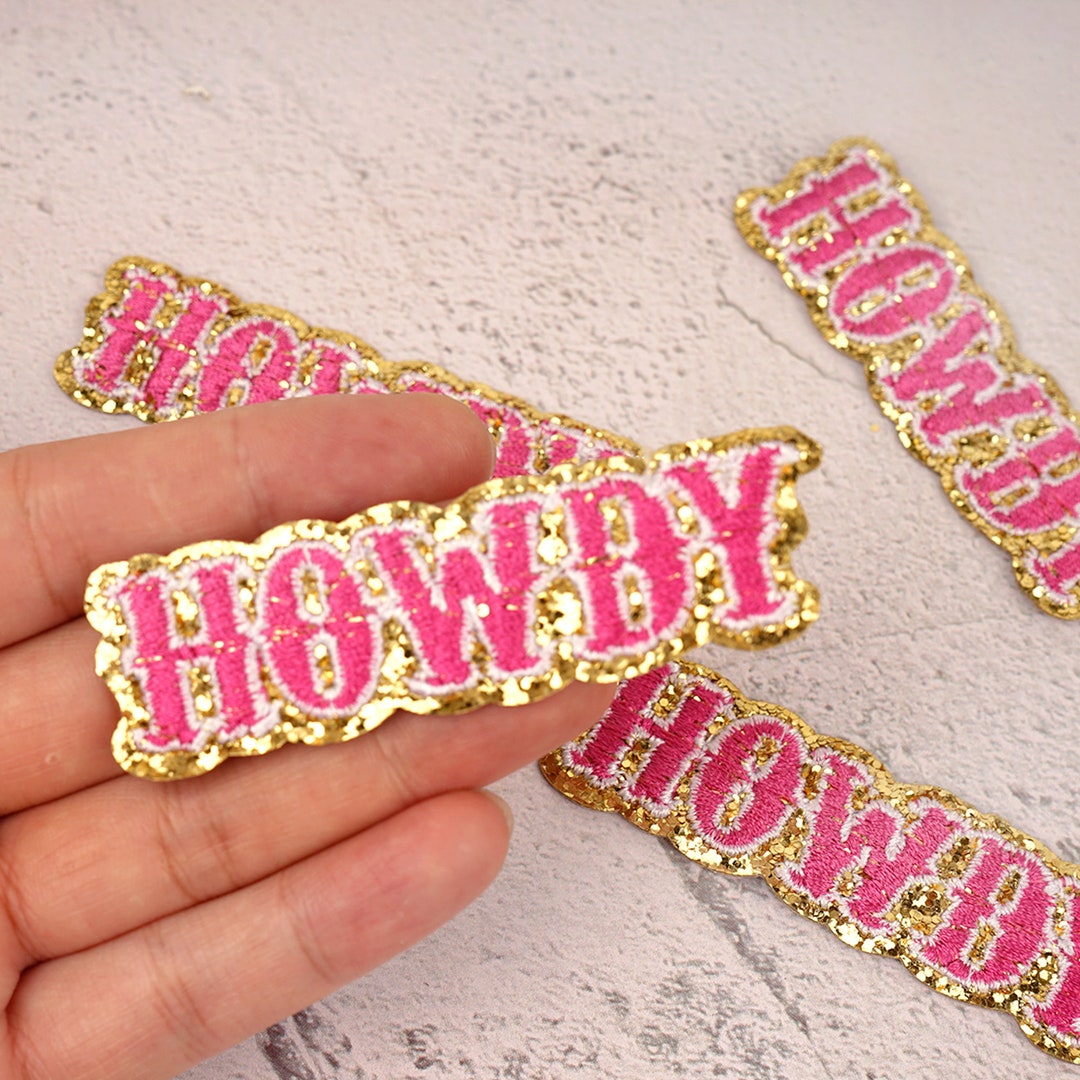 Pink HOWDY Chenille Patches,iron on Patch,nylon Bags,patches for Jackets 2.8*0.9“ 2382601 - Etsy