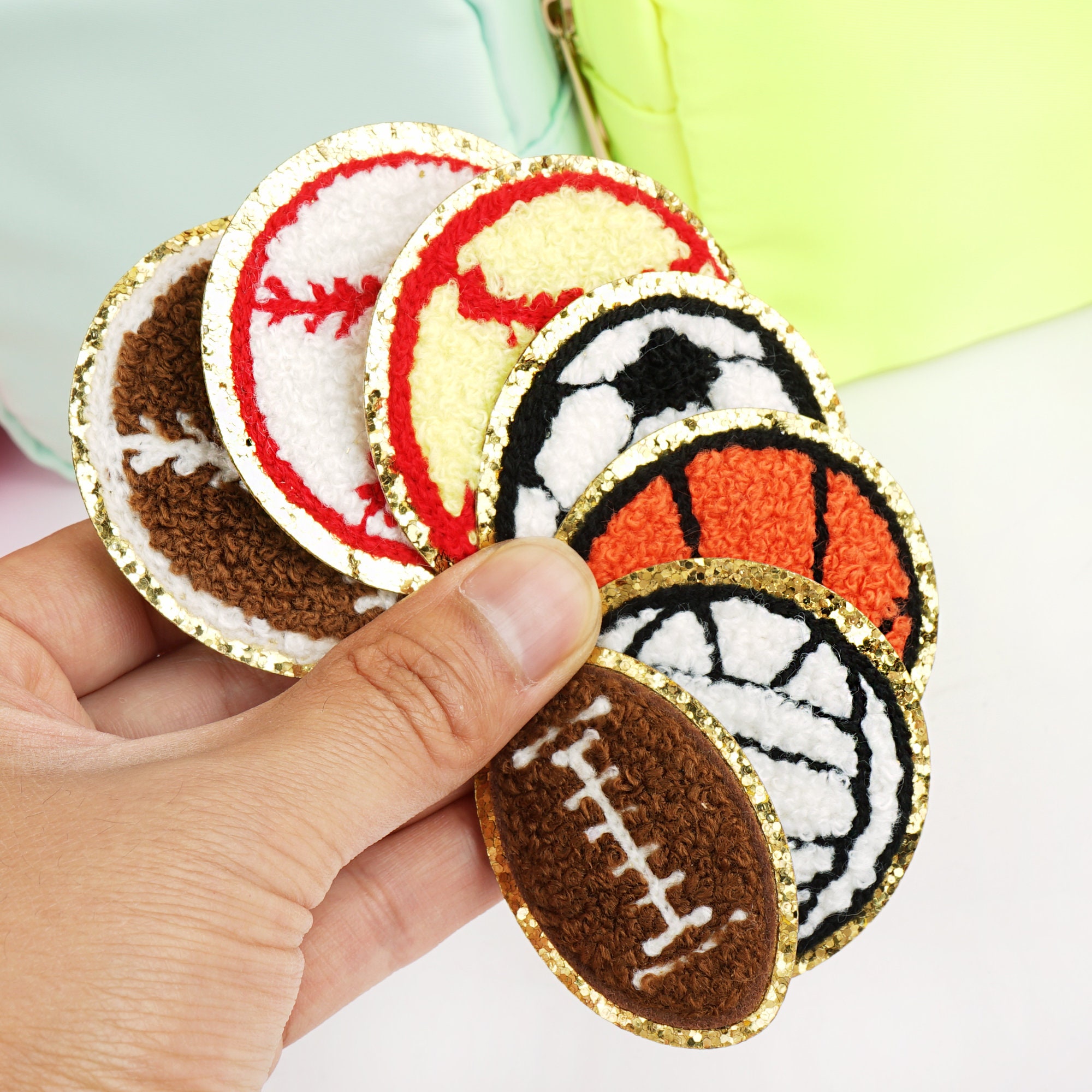 Iron-on Sports Patch,chenille Soccer Gold Glitter Patch,baseball Patch ...