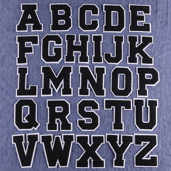 Black and Gold Patch Letters - Etsy