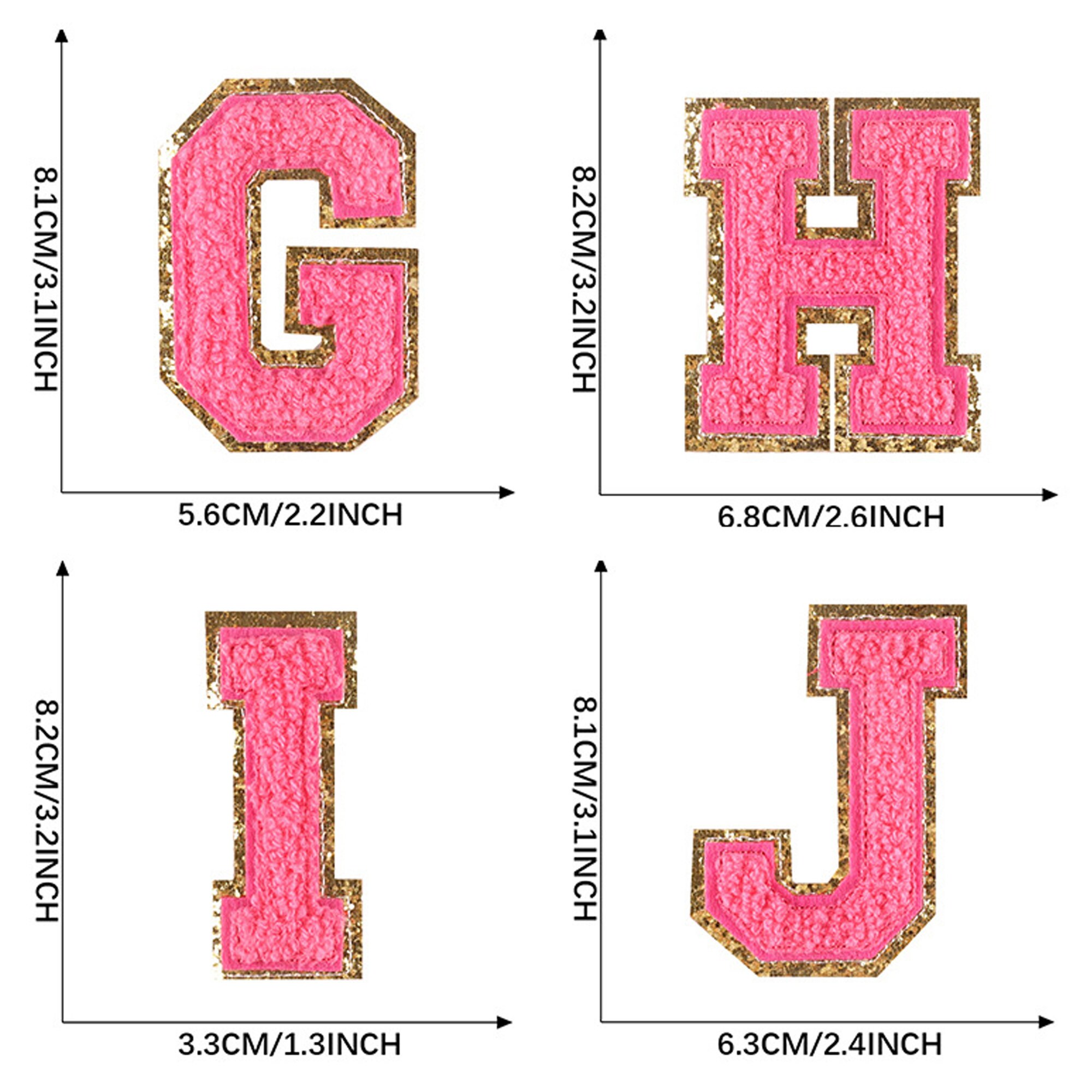 Pink Chenille Letter Iron on Patch Sew,iron on Patch Applique Letters A ...