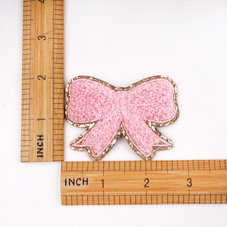 Chenille Bow Patches,bow Iron on Chenille Glitter Patch,bow Patch ...