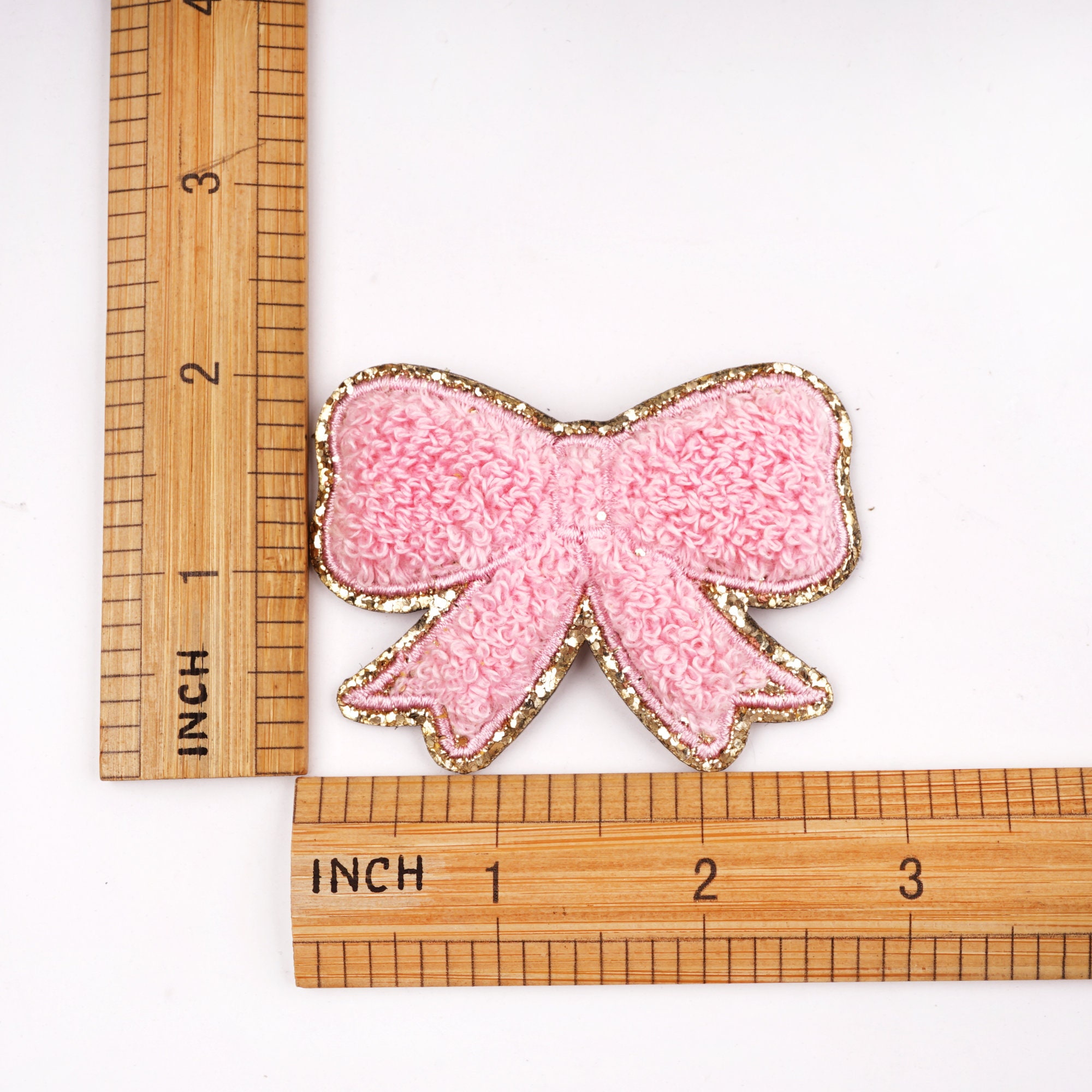 Chenille Bow Patches,bow Iron on Chenille Glitter Patch,bow Patch Embroidered Badge Patch for T ...