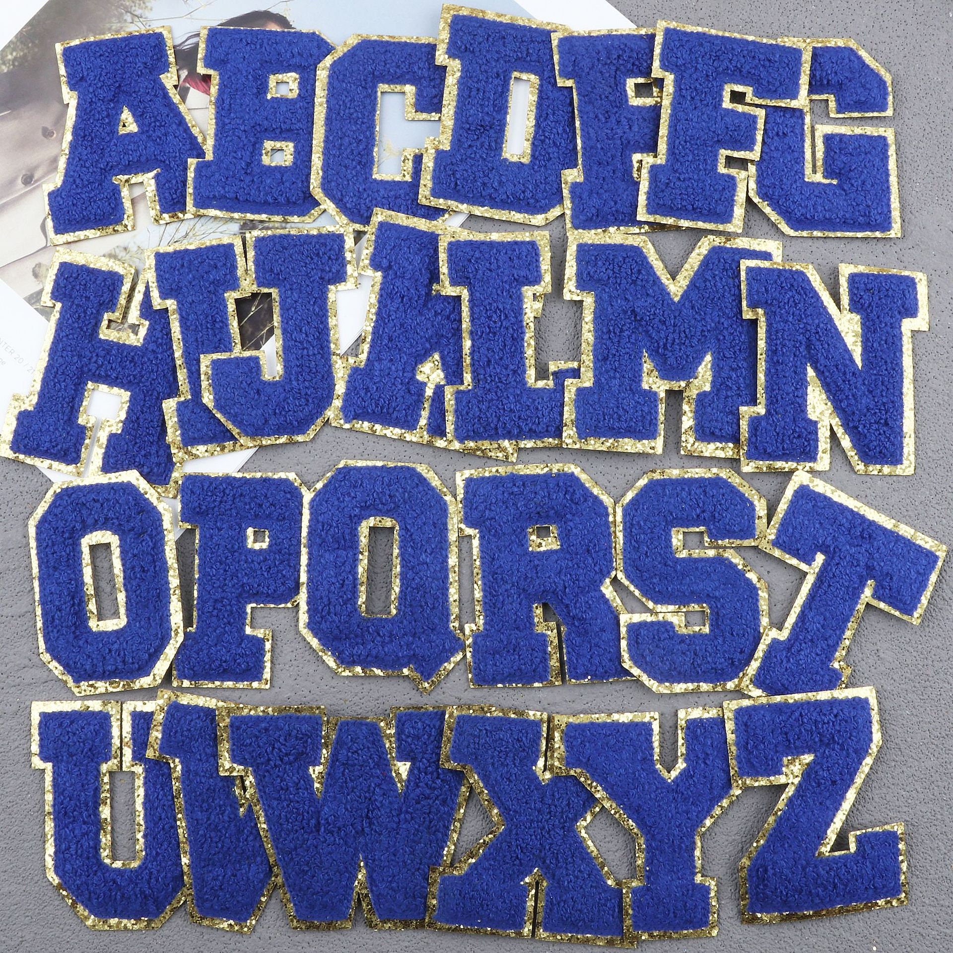 NEW 3.12 Blue Chenille Embroidery Letter Iron on Patches - Etsy