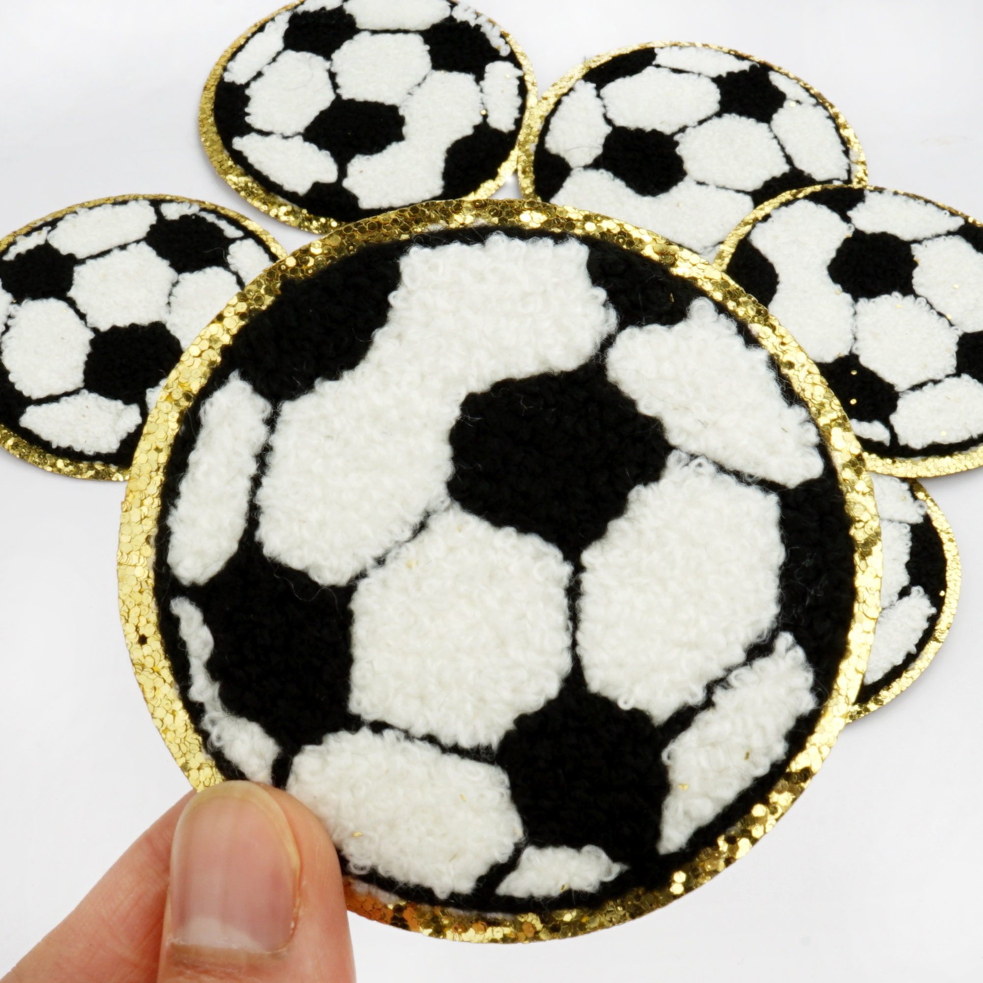 Soccer Iron on Patchchenille Soccer Gold Glitter Patchfutbol - Etsy