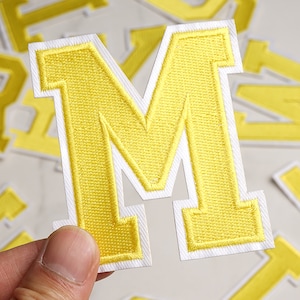 NEW Yellow Letters Embroidery Iron on Patches,red Alphabet for DIY ...