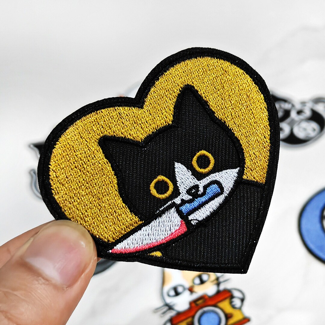 Cute Cat,cat Iron-on Patch,chenille Patch,iron-on Cat Chenille Patch ...
