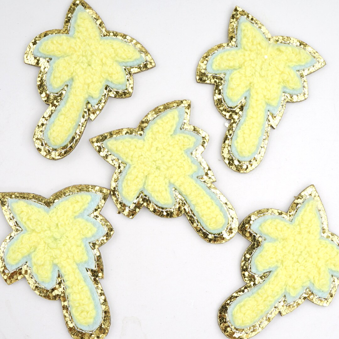 Palm Tree Chenille Patches,palm Tree Patches,self-adhesive Patch,gold ...