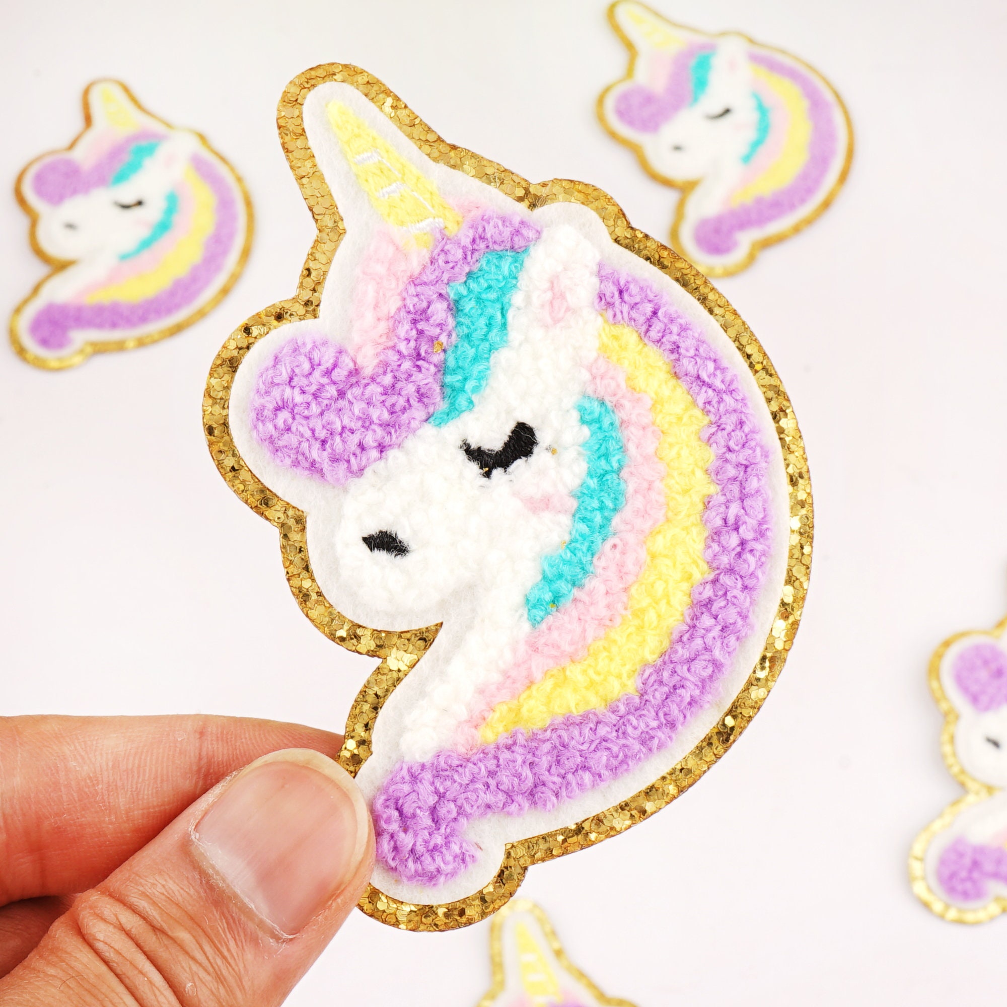 Unicorn Iron-on Chenille Glitter Patch DIY Gift,unicorn Patch,sequin Unicorn Applique Patches ...