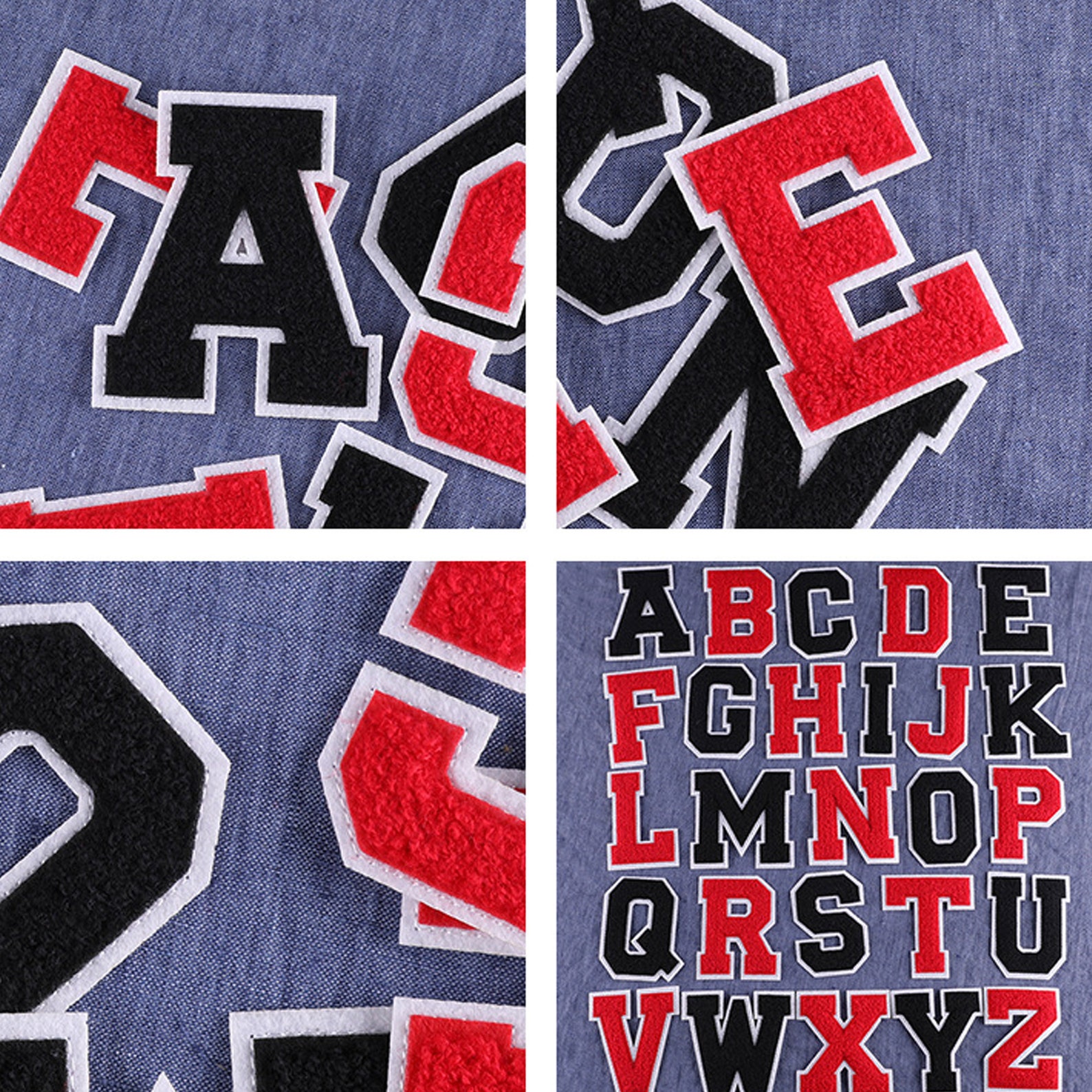 White Letters Chenille Iron on Patch,chenille Letters Patch,iron on ...