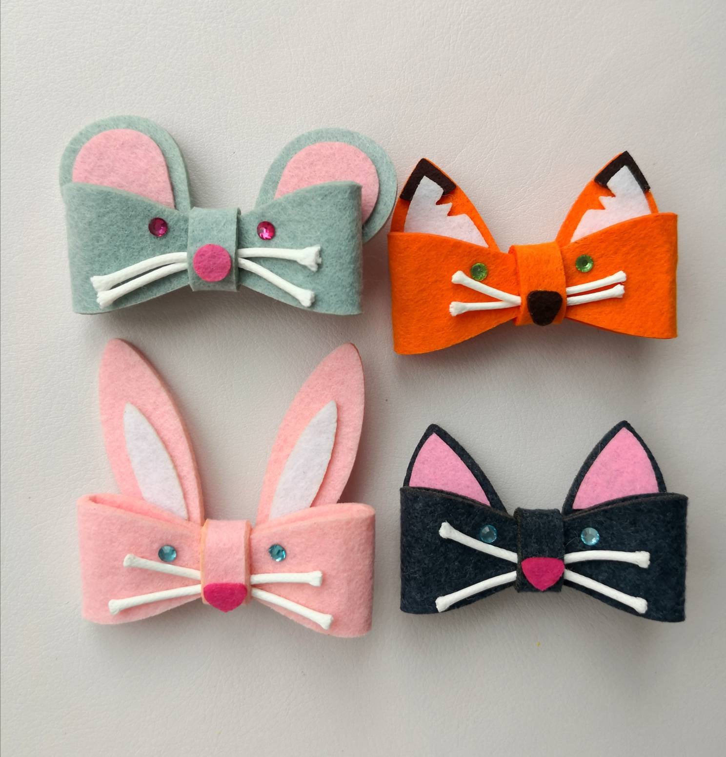 Felt Animal Hair Clip Hair Bow for Kids Rabbit/bunny Hair - Etsy