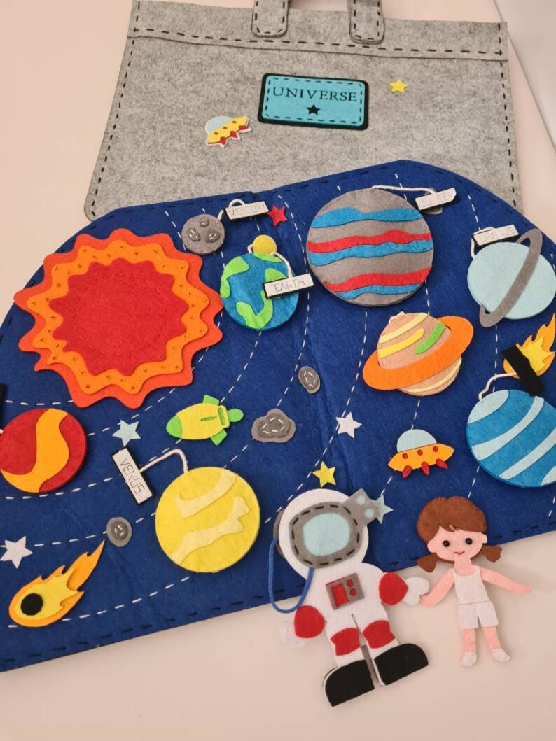 Felt Quiet Book, Space, Planet, Аstronaut, Solar System, Busy Book ...