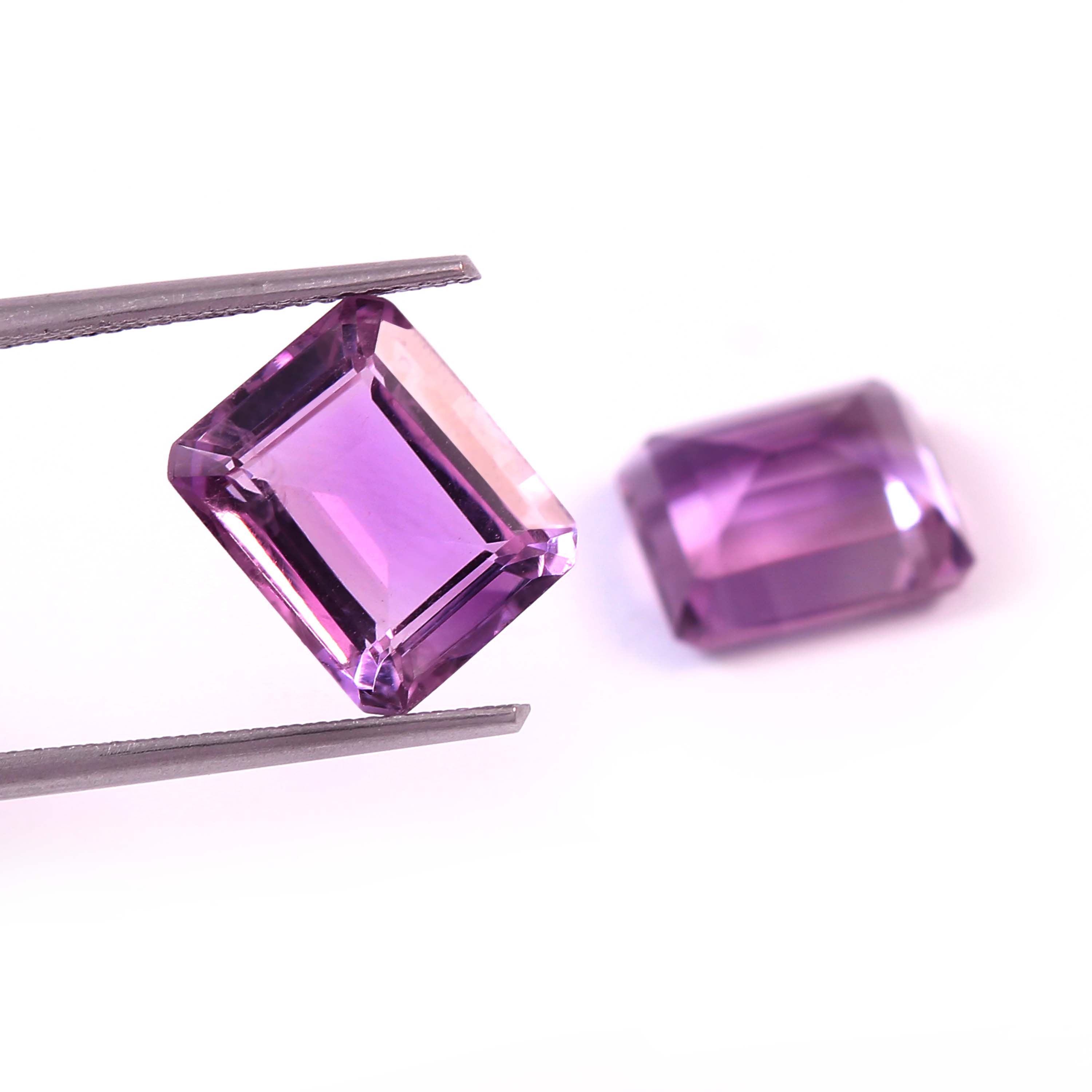 Excellent Quality Natural Amethyst Octagon Pair Gemstone | Etsy