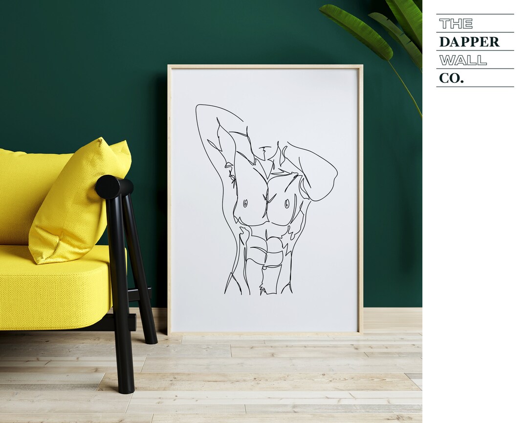 Abstract Man Body Art, One Line Drawing Man, Man Line Art, Male Body ...
