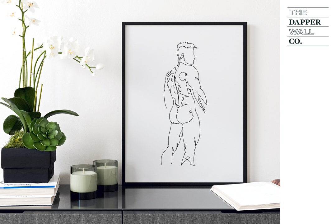 Abstract Man Body Art, One Line Drawing Man, Man Line Art, Male Body ...