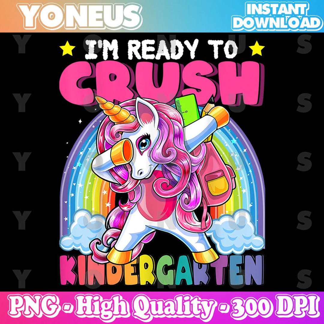 Kindergarten Dabbing Unicorn Back to School Png, Dabbing Unicorn, Back ...