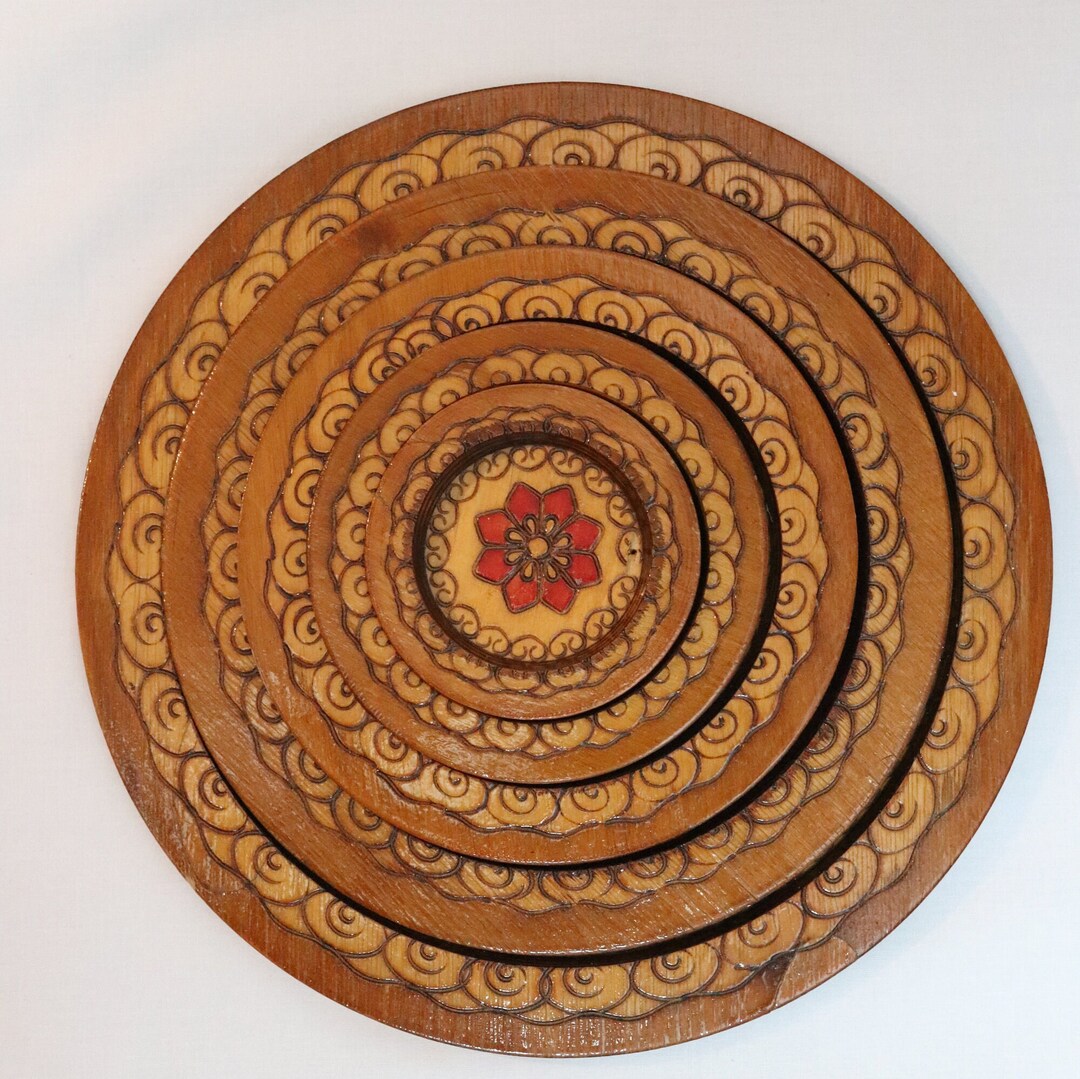Handmade and Vintage Decorative Wooden Plates Hand Painted, Handmade ...