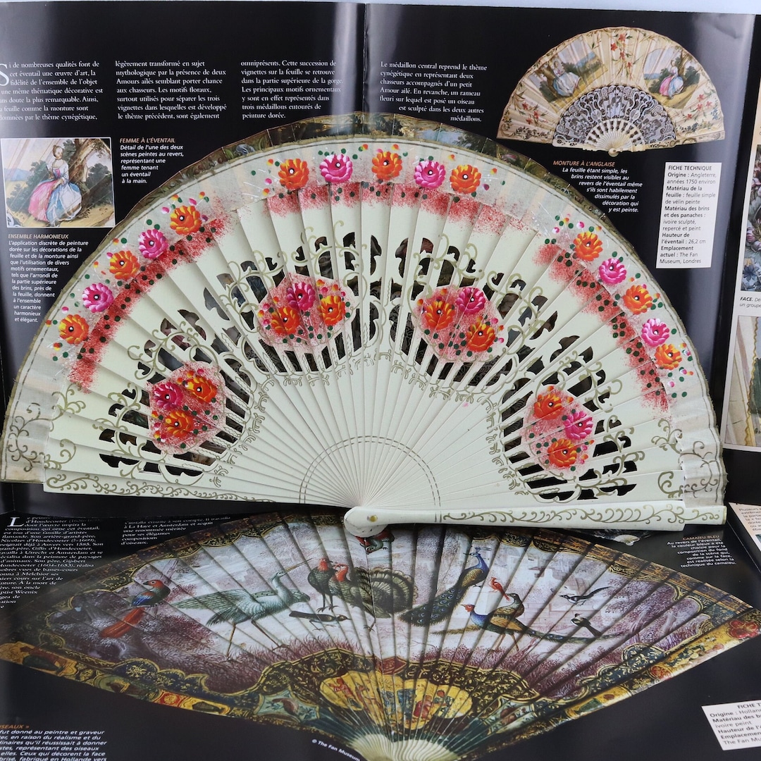 Vintage Hand-painted Wooden Fan, Rare Fan, Collectible Fan Inspired by ...
