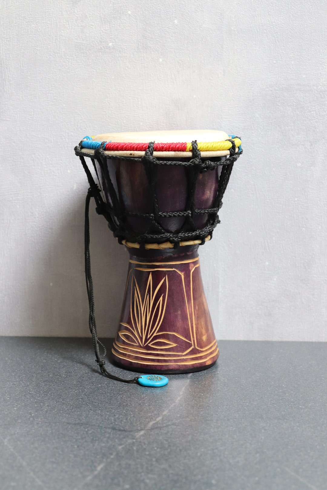 Decorative African Percussion Musical Instrument in Carved Wood and ...