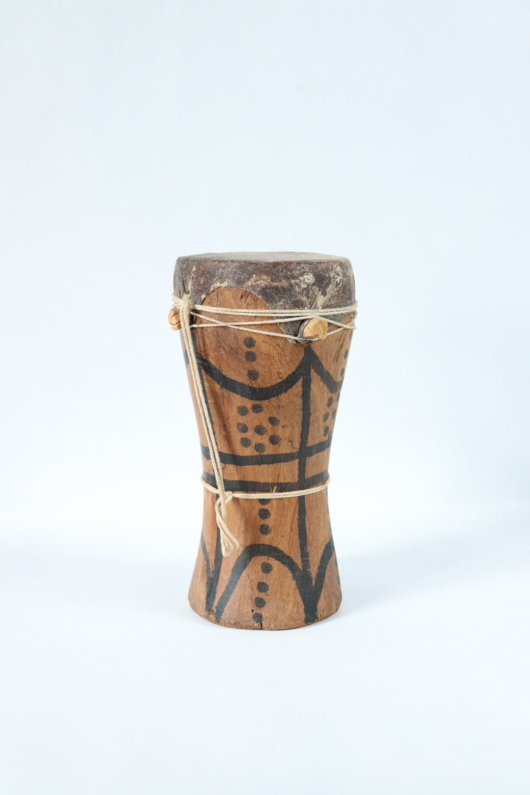 Sabar Vintage Decorative Senegalese Musical Instrument in Wood and ...