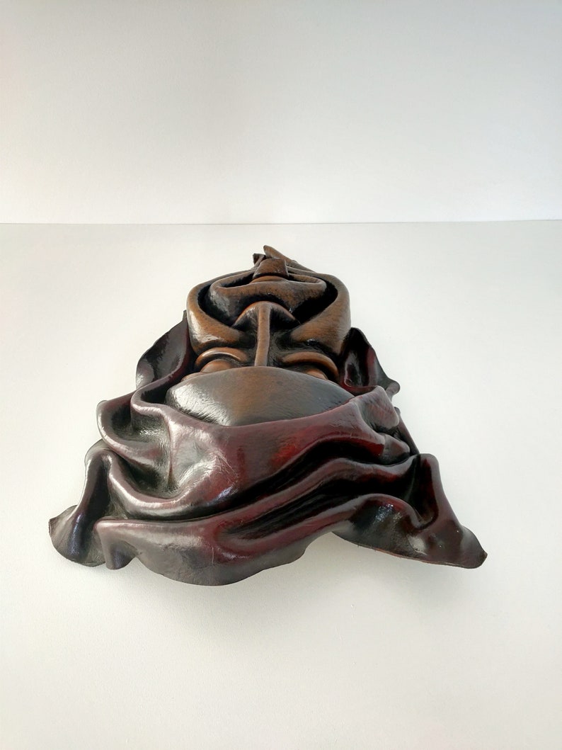 Decorative Vintage Handcrafted Leather Wall Mask of a Deformed Human ...