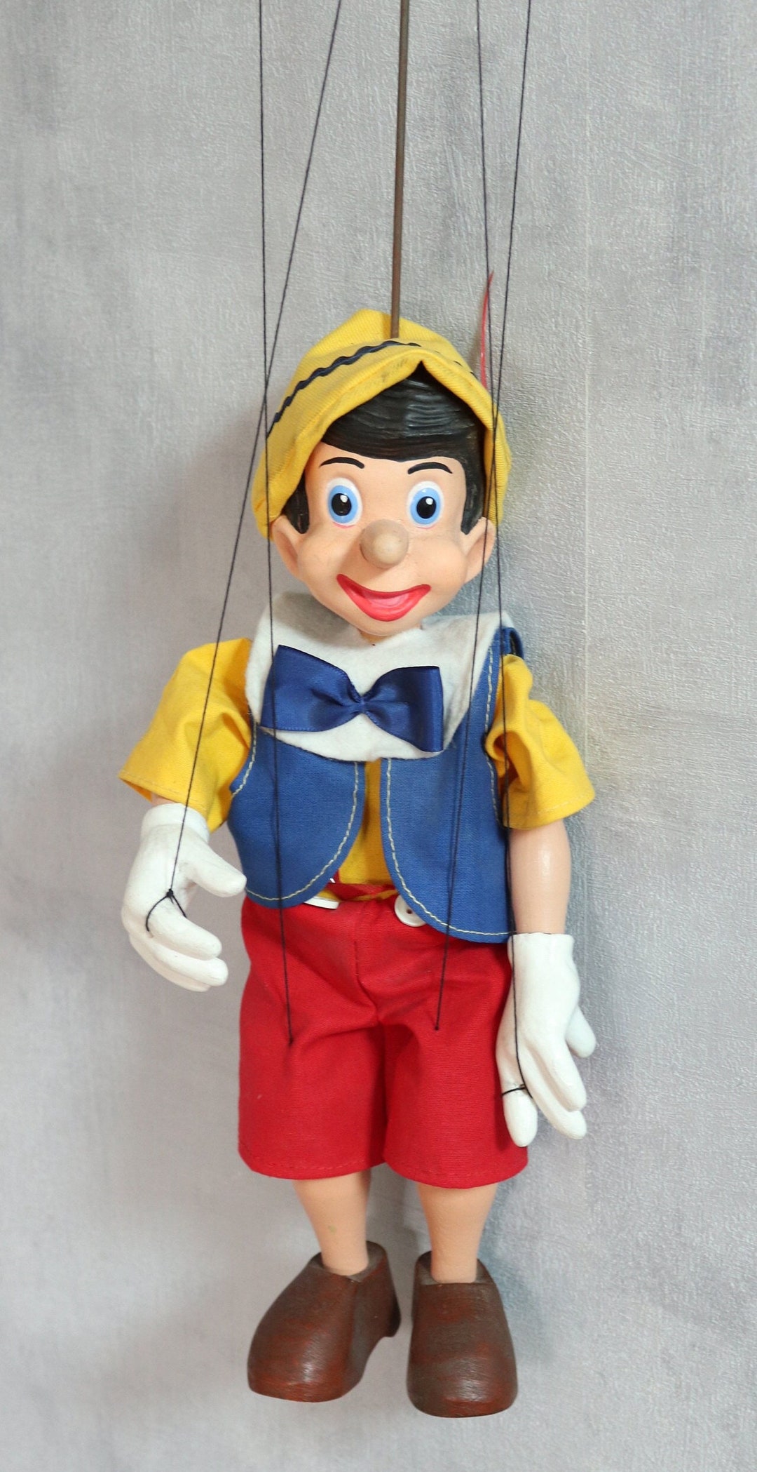 Italian Pinocchio String Puppet in Vintage Handmade Wood, Old Wooden ...