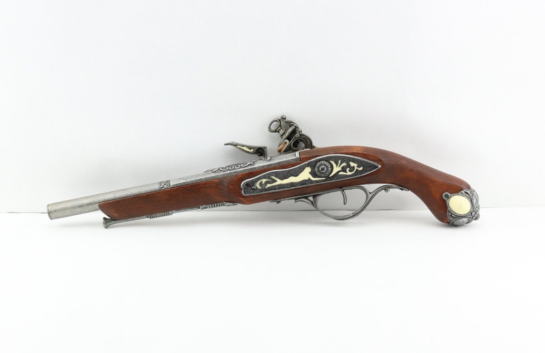Rare Antique Flintlock Pistol Dummy Replica Wood and Metal, 18th ...