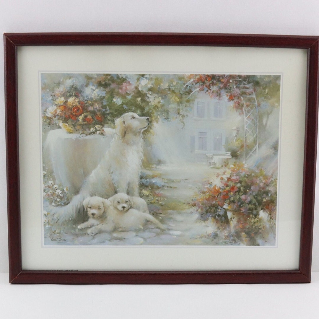Rare Hub.peters Art Print, Vintage Wall Decor, Dog Painting for ...