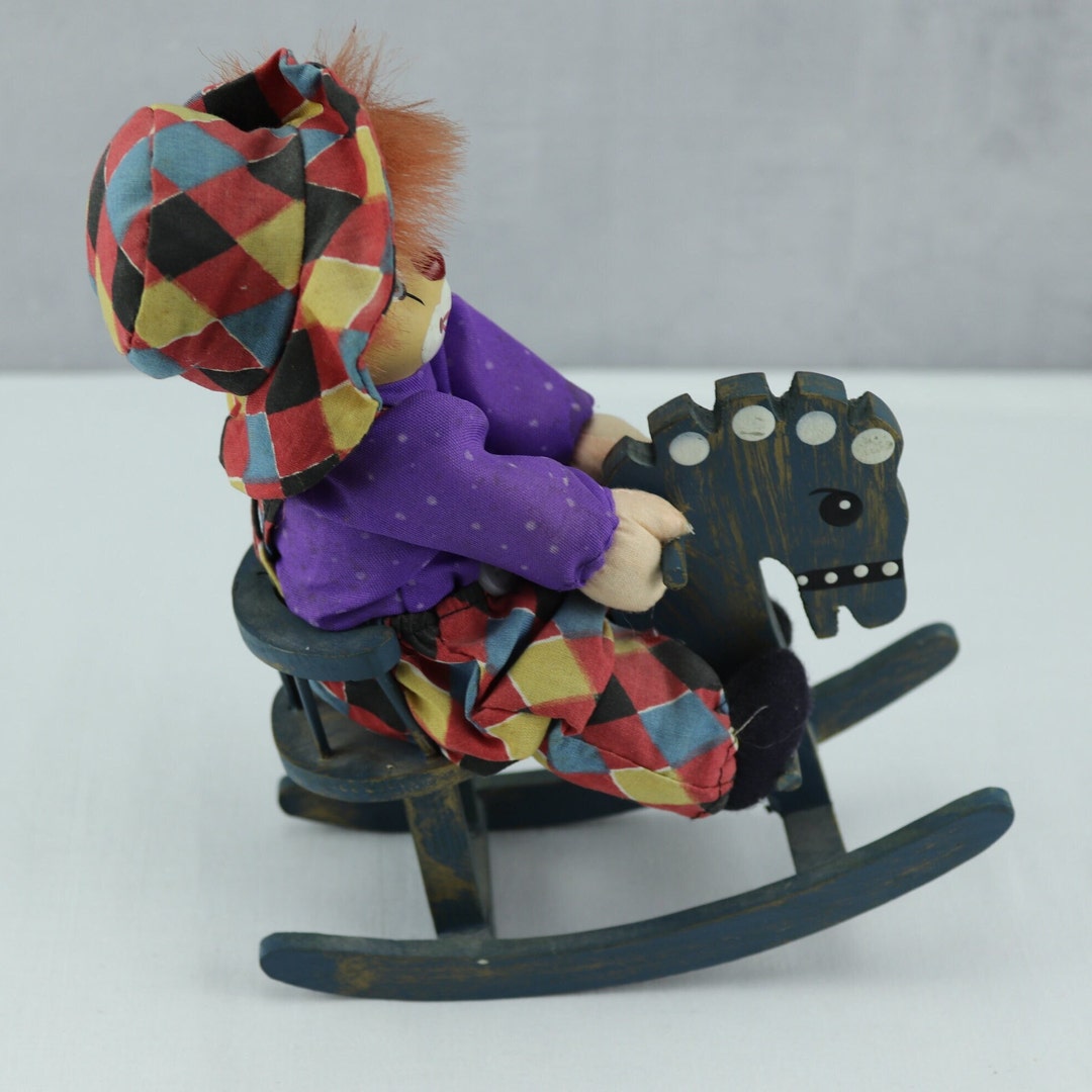 Vintage Porcelain Clown, Porcelain Clown on His Rocking Horse, Rocking ...