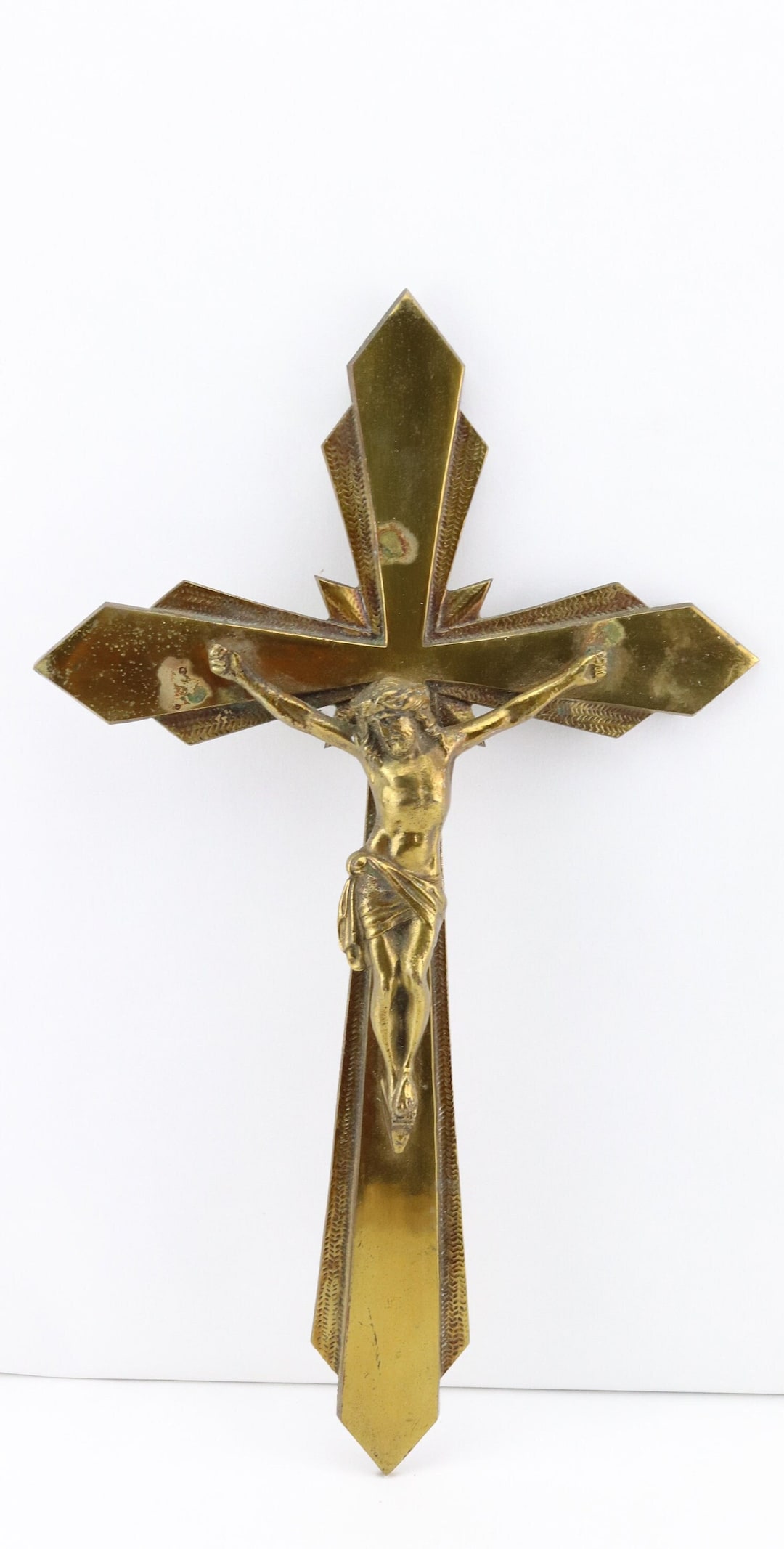 Vintage Crucifix, Jesus Christ on the Vintage Brass Cross to Hang ...