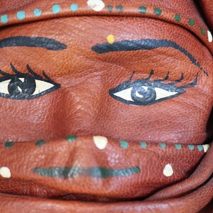Decorative Wall Mask, Vintage Leather Mask of a Berber Tuareg Woman's ...