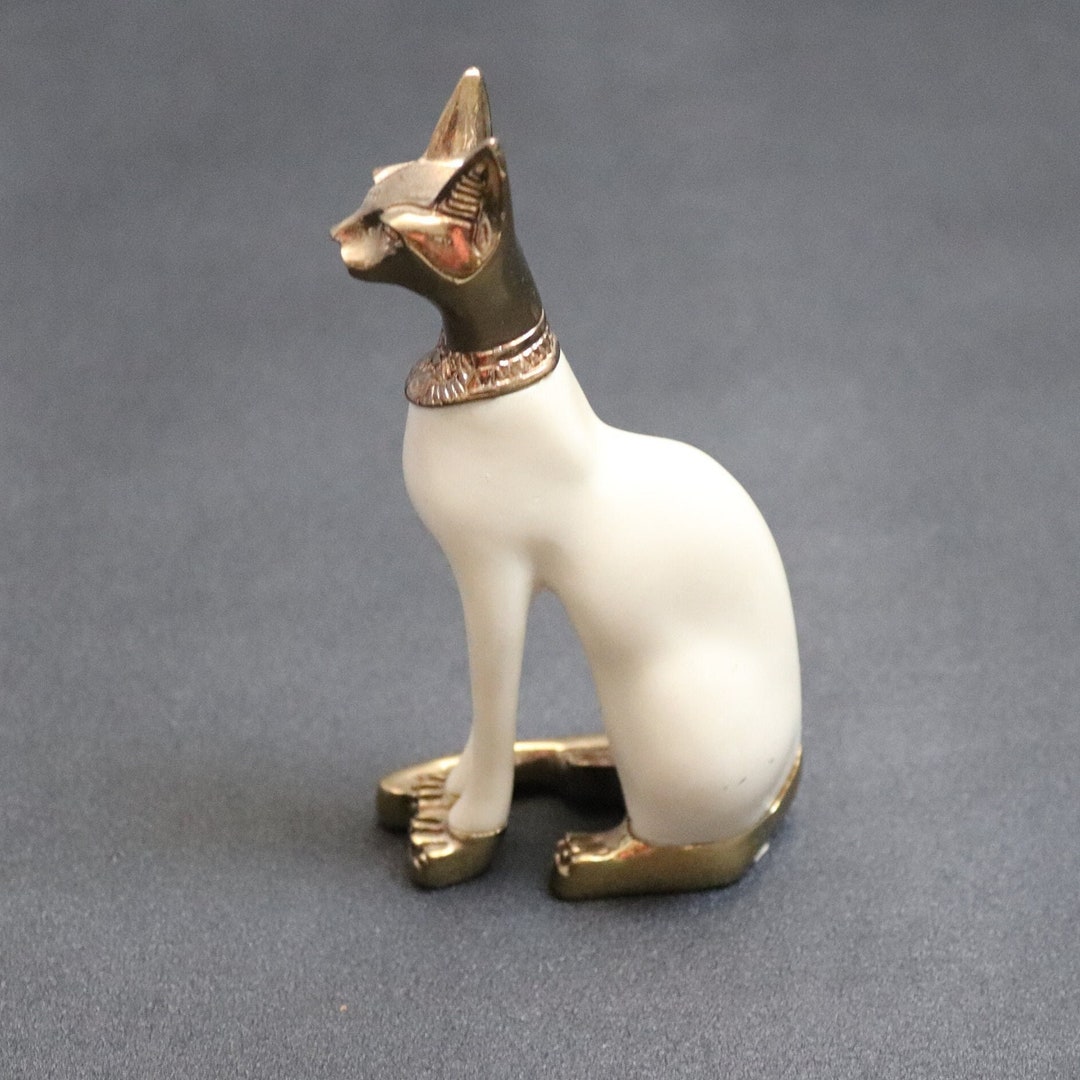 Bastet Cat Goddess Statue Made in Egypt, Small Egyptian Cat Figurine ...