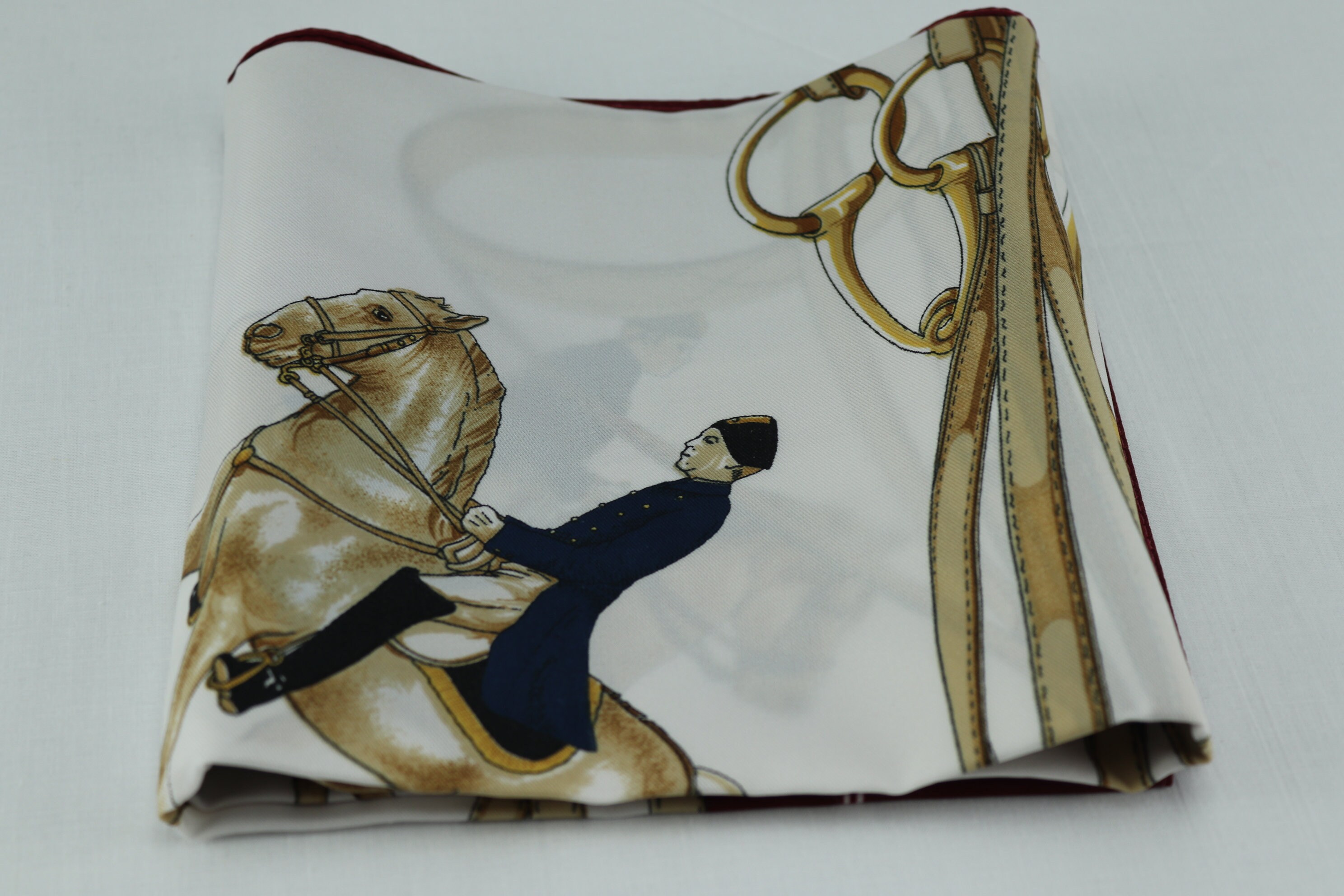 Jean De Bahrain Square Scarf Vintage Equestrian Patterns, Women's Scarf ...