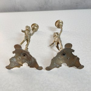 Pair of Vintage Brass Cherub Candlesticks, French Brass Cherubs, Cherub ...