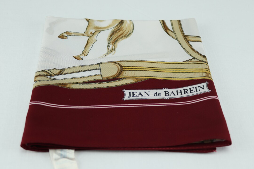 Jean De Bahrain Square Scarf Vintage Equestrian Patterns, Women's Scarf ...