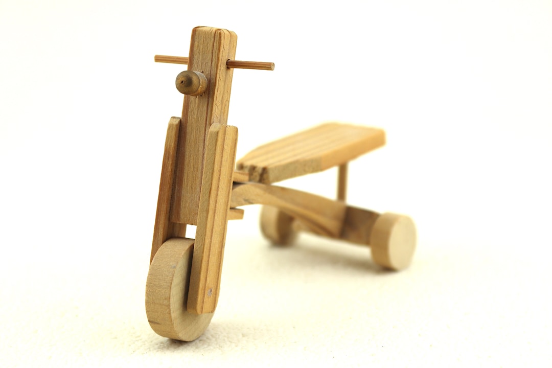 Vintage Handmade Wooden Miniature Bicycle, Antique Wooden Toy for ...