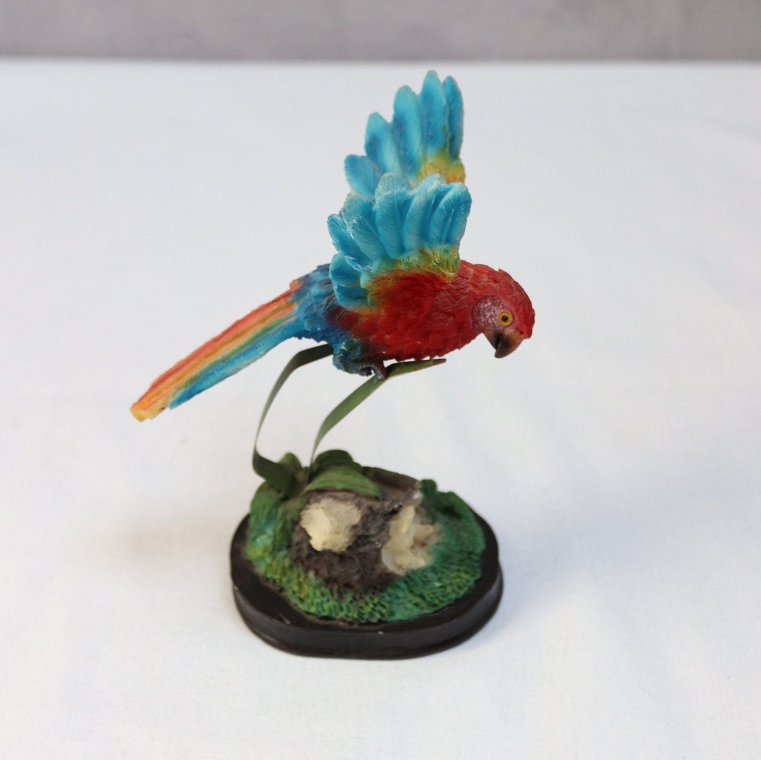 Vintage Resin Parrot Figurine, Antique Collectible Parrot Bird, Bird ...