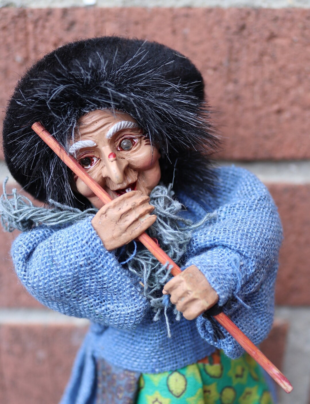 Vintage Decorative Kitchen Witch to Pose, Handmade Good Luck Witch Doll ...