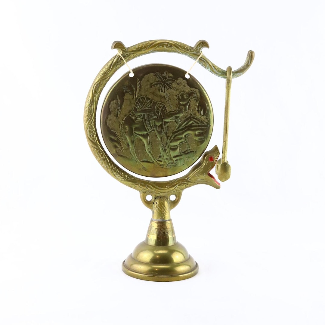 Very Rare Vintage Brass Gong, Antique and Rare Decorative Oriental ...