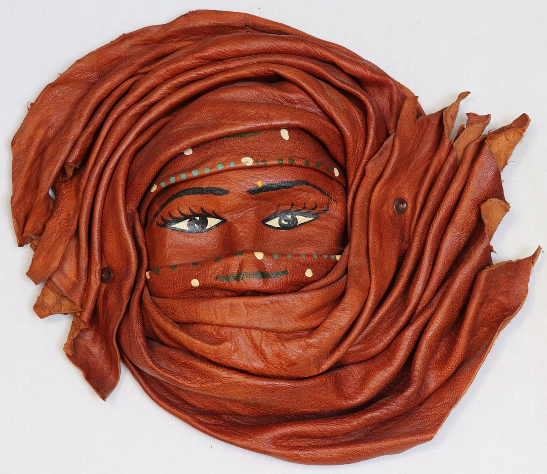 Decorative Wall Mask, Vintage Leather Mask of a Face of a Berber Tuareg ...