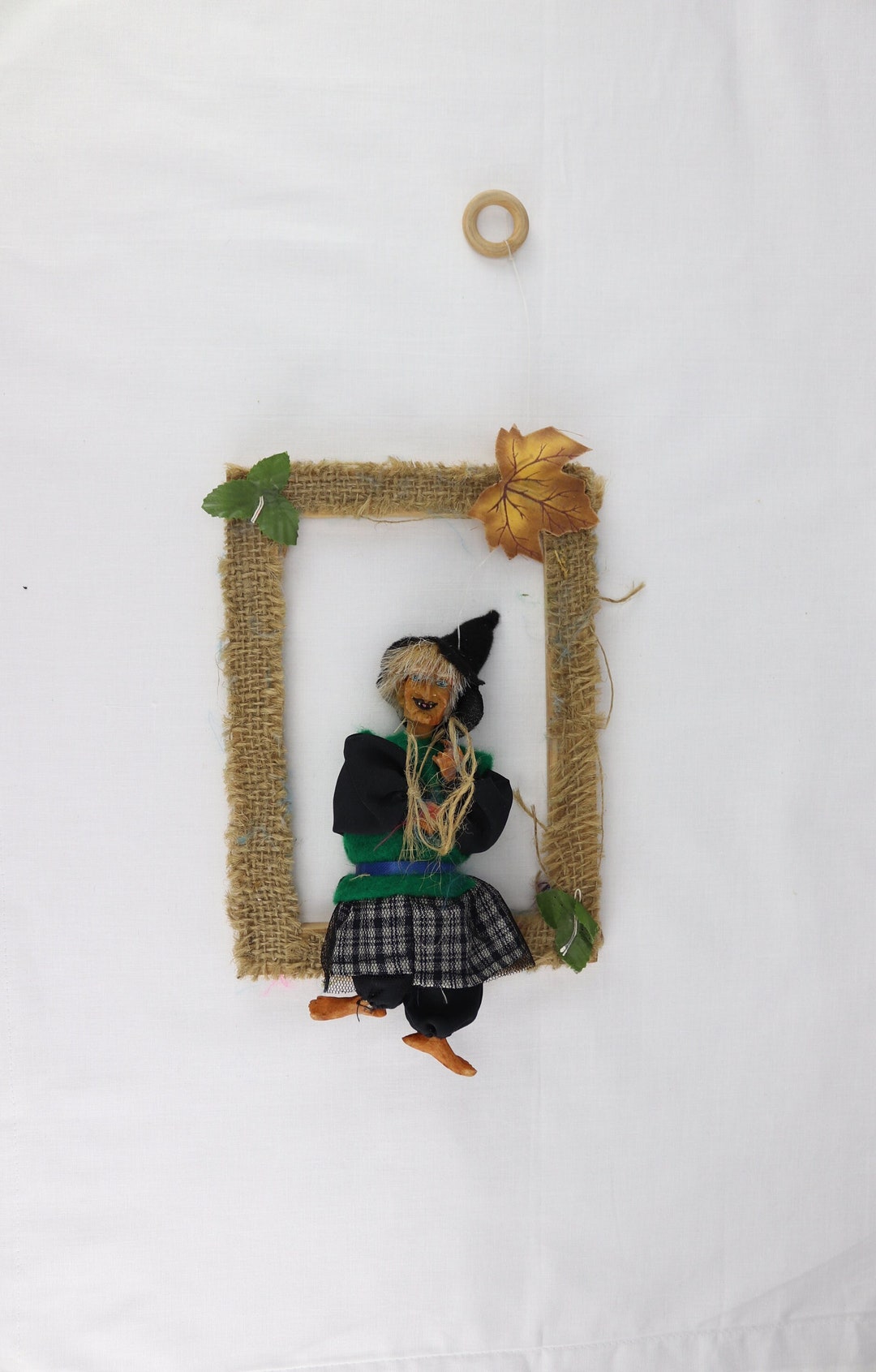 Decorative Vintage French Kitchen Witch With Its Hanging Frame, Good ...