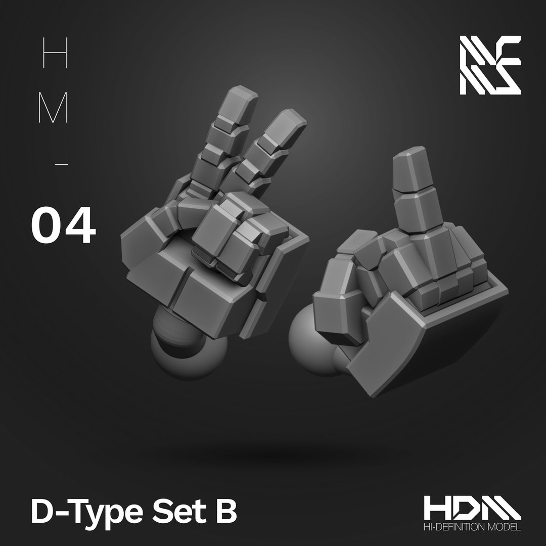 HDM D-type Hands (set B: Middle Finger and Peace Sign Hands) for SD ...
